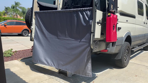 Sprinter Rear Door Shower Curtain | TheRollingStowes