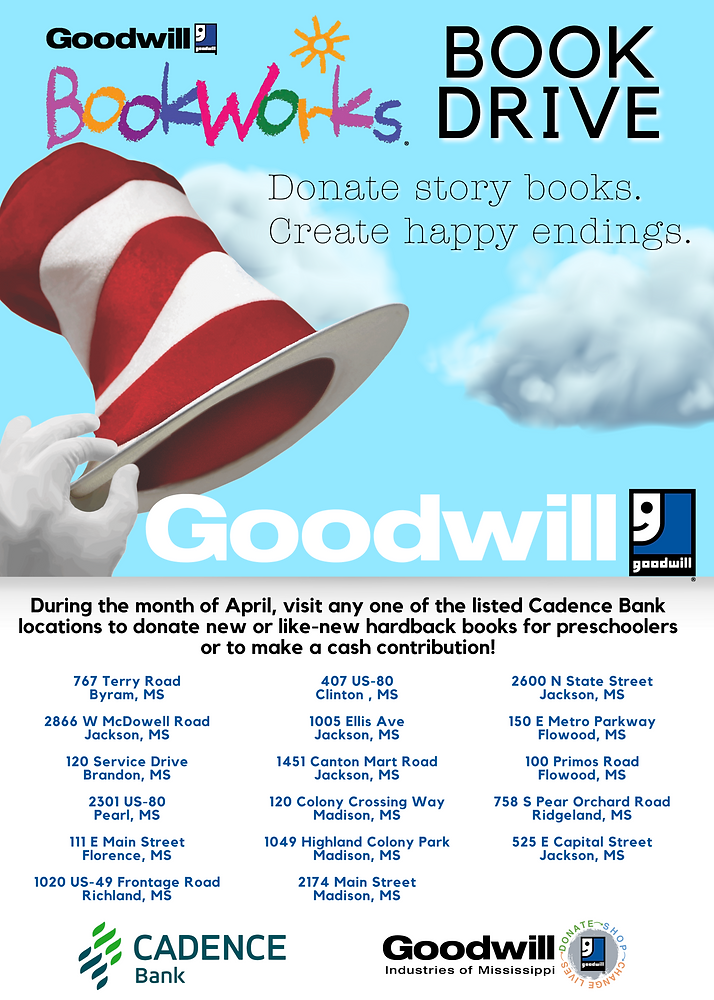 Join Us in Making a Difference: Goodwill of Mississippi's BookWorks Program Book Drive!