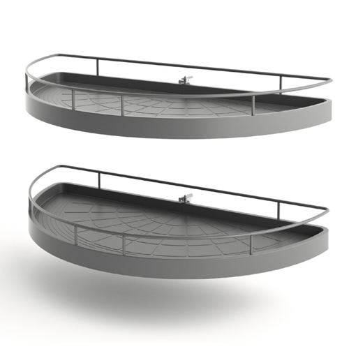 1/2 MOON CAROUSEL - 2 SHELF - DARK GREY | Roco Fittings