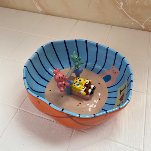 Gym SpongeBob Bowl | Wildflower Pottery