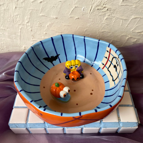 SpongeBob Halloween Bowl 1 | Wildflower Pottery