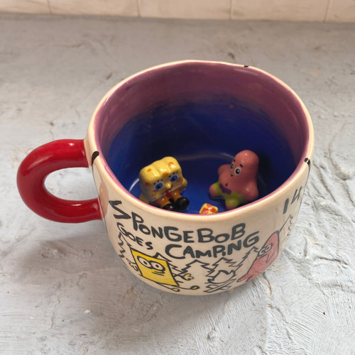 SpongeBob and Patrick Camping Mug 1 | Wildflower Pottery