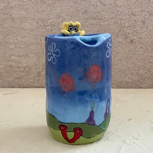 Spongebob Coffee Cup | Wildflower Pottery