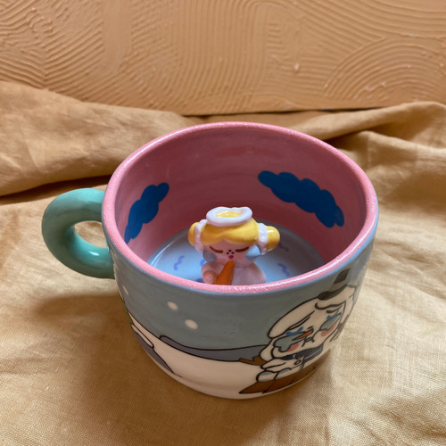 Cry Baby Angel Christmas Mug | Wildflower Pottery