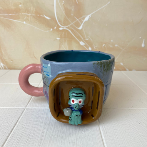 Squidward Homeless Mug | Wildflower Pottery