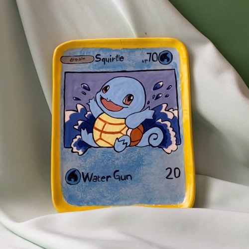 Squirtle Card Plate | Wildflower Pottery
