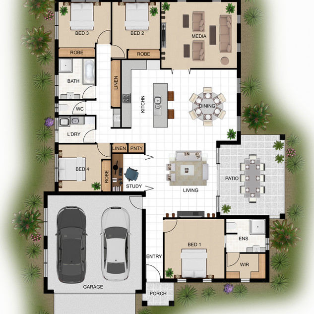 2D colour floor plan Unit1 for a development project - Burwood East ...