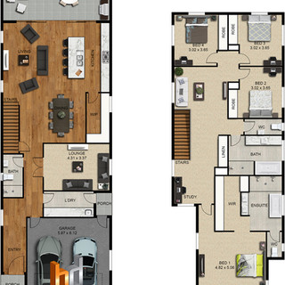 2D colour floor plan houses gallery | Budde Design | QLD | Australia