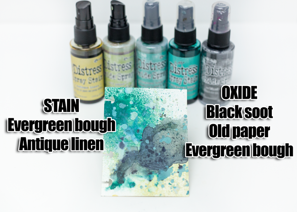 Distress spray color combinations