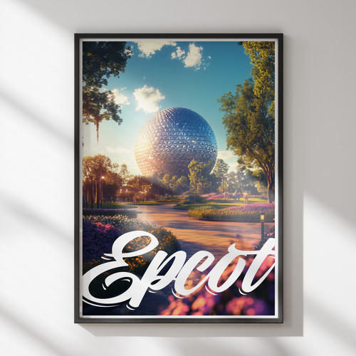 Modern Vintage Epcot Poster, Disney Print, Walt Disney World | Happy ...