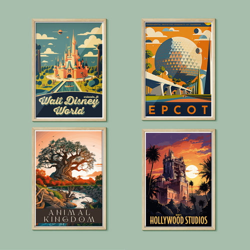 Walt Disney World Parks Vintage Bundle | Disney World Posters | Happy ...
