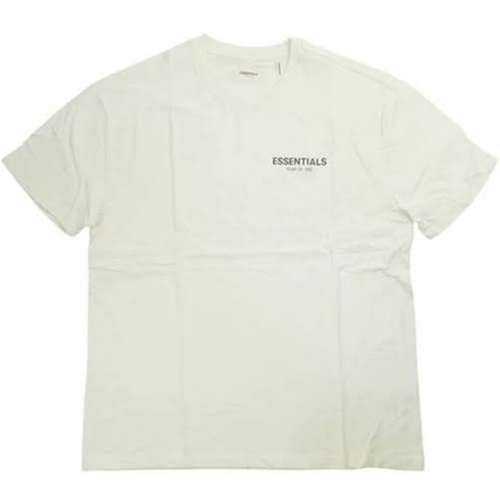 ESSENTIALS 1 POINT LOGO BLACK TEE - CREAM | outcaststorebkk.com