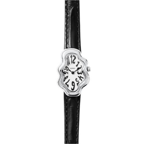 LAPHONT MIRAGE WATCH SILVER CASE BLACK BAND WHITE DIAL ...