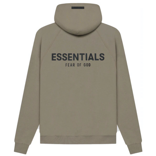 ESSENTIALS BACK LOGO EMBOSSED HOODIE - TAUPE | outcaststorebkk.com