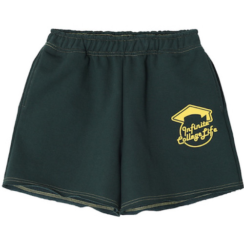 CONCEPT COLLEGE Woman Infinite College Sweat Shorts [Dark Green ...
