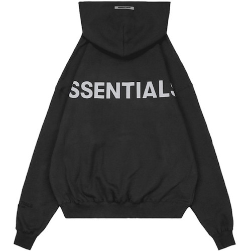 ESSENTIALS BACK LOGO 3M HOODIE - BLACK | outcaststorebkk.com