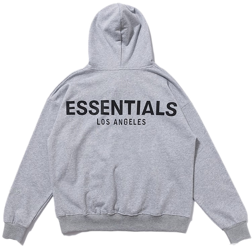 ESSENTIALS BACK LOGO 3M LA HOODIE - HEATHER GREY | outcaststorebkk.com