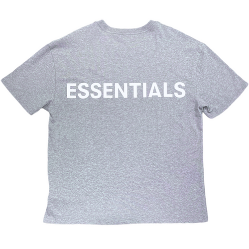 ESSENTIALS BACK LOGO 3M TEE - SNOW GREY | outcaststorebkk.com