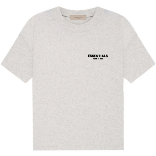 ESSENTIALS LOGO VELVET TEE (LIGHT OATMEA) | outcaststorebkk.com