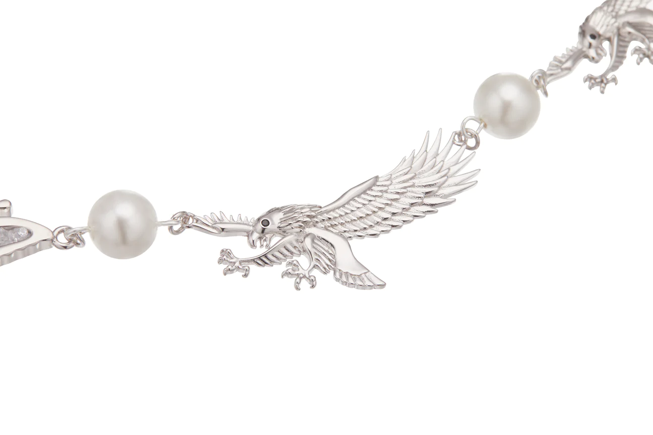STUGAZI Ed Hardy Eagle Angel Silver NECKLACE | outcaststorebkk.com