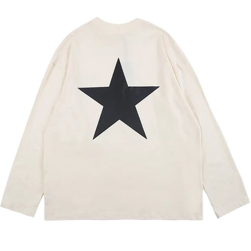 ESSENTIALS STAR LONG SLEEVE TEE - WHEAT | outcaststorebkk.com