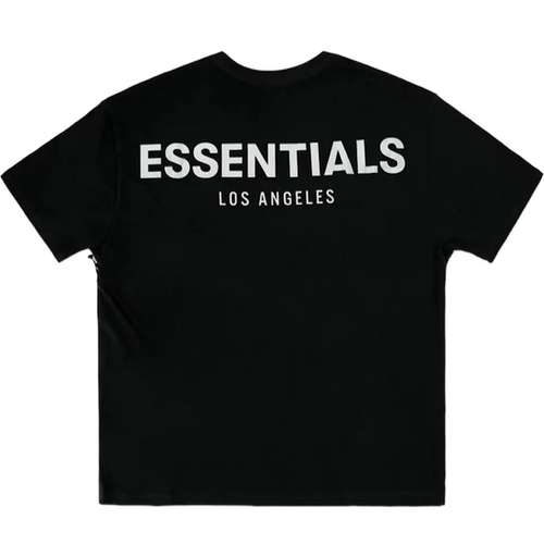 ESSENTIALS BACK LOGO LA EXCLUSIVE TEE - BLACK | outcaststorebkk.com