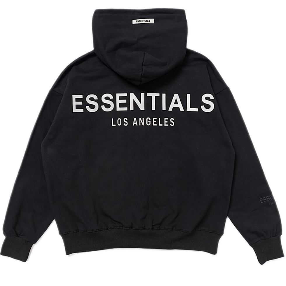 ESSENTIALS BACK LOGO 3M LA HOODIE - BLACK | outcaststorebkk.com