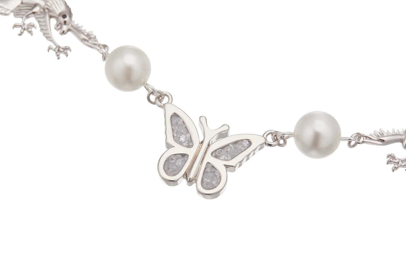 STUGAZI Ed Hardy Eagle Angel Silver NECKLACE | outcaststorebkk.com