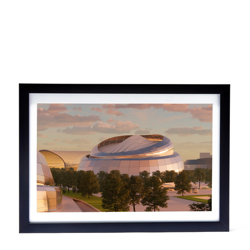 MOFA BUILDING SUNSET A3 FRAMED | Infinite Island