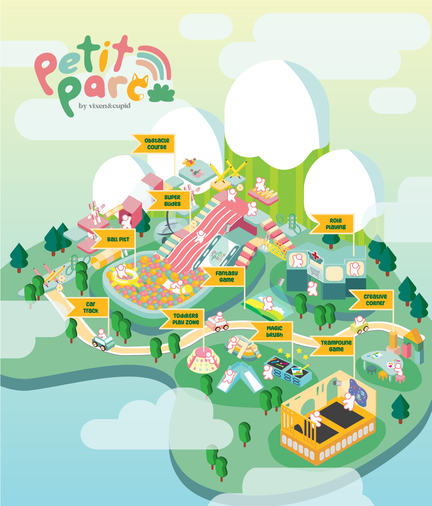Graphics, Poster Design, Petit Parc Playground Map