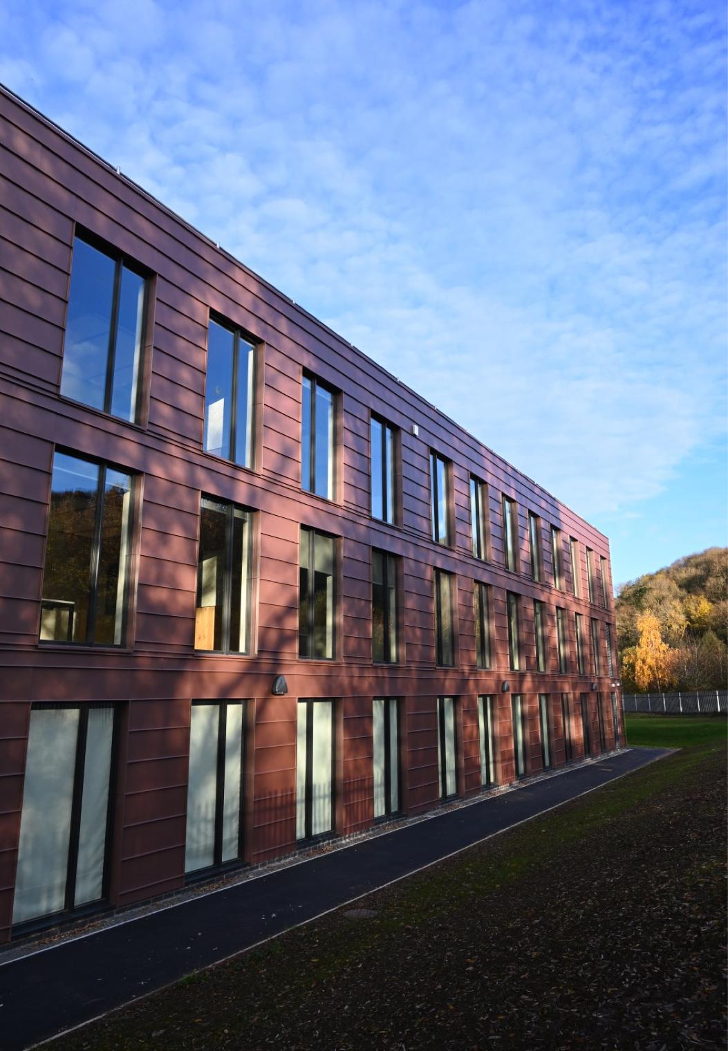 Zinc cladding at Hereford cyber security centre