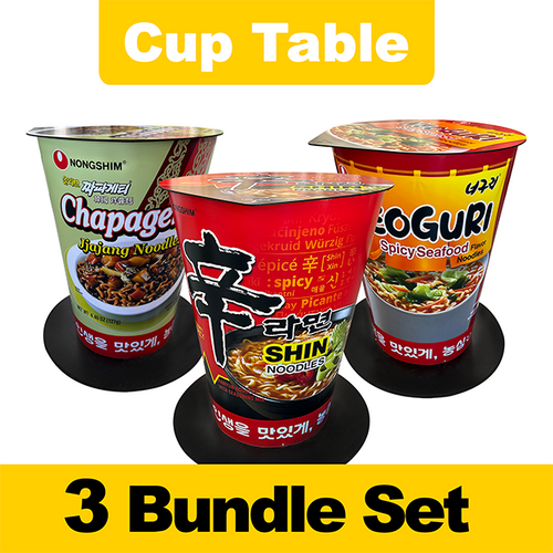 Nongshim Cup Table 3 Bundle Set-Life size(농심 컵라면 테이블 3종 세트) | The Touch ON