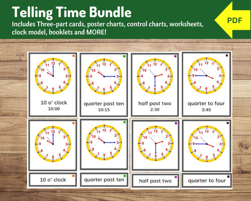 Montessori Time Telling Bundle - Teach Analogue and Digital Clocks ...