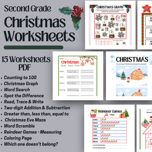 Christmas Worksheets - Second Grade | Mysite