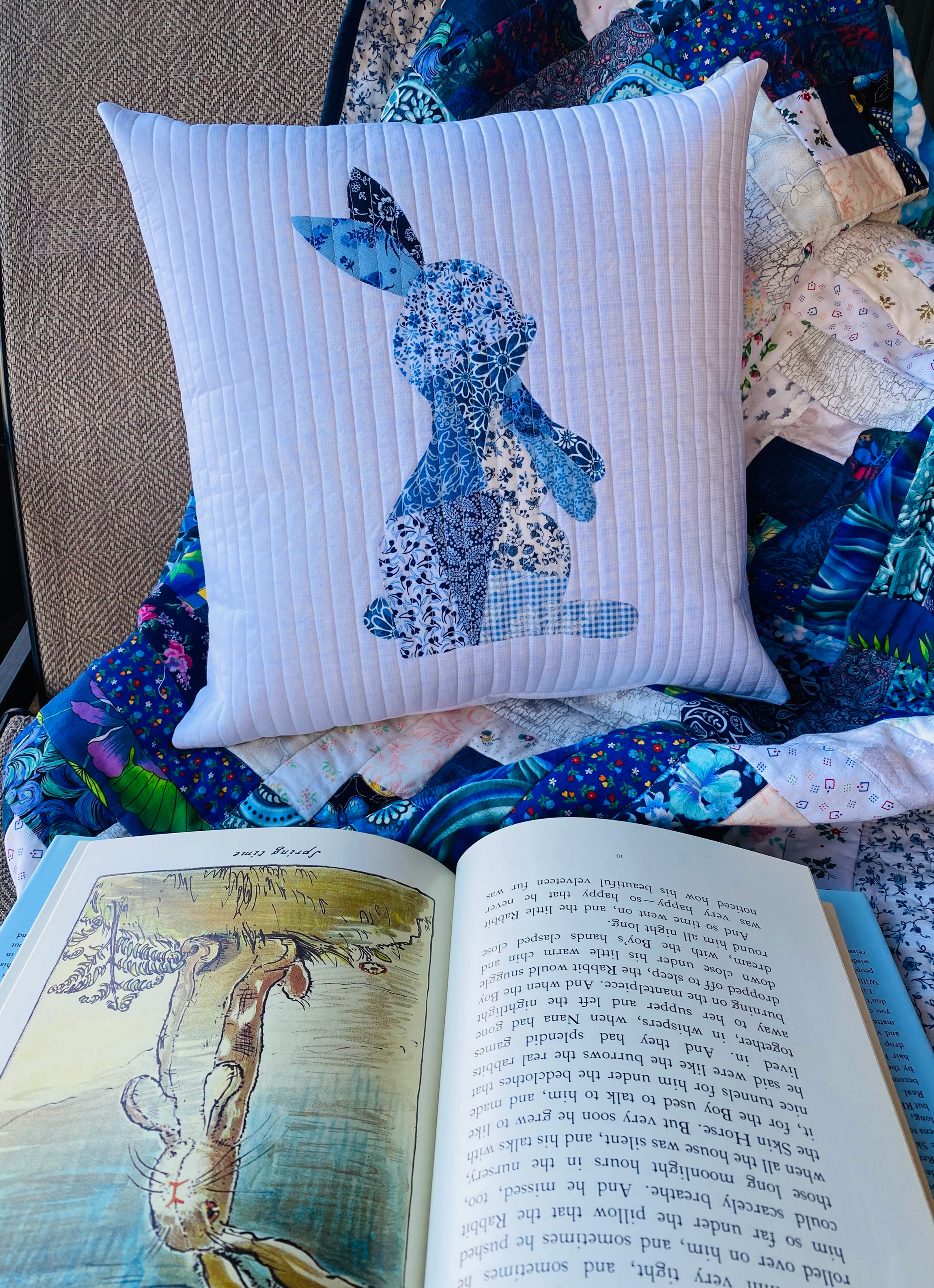 Blue and White Collage Fabrics Kit & Paper Pattern | Quiet Life Quilts