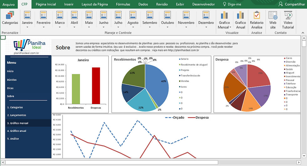 Planilha de Controle Financeiro Pessoal - Download