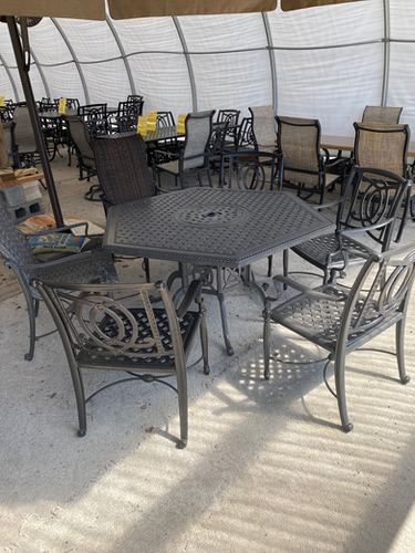 7 Pc Hexagon Dining Set in Grey ** CONTACT FOR PRICING ** | greenlea