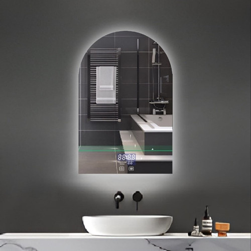 LED SMART MIRROR (Arc Mirror with Shelf) | Glass Design Malta