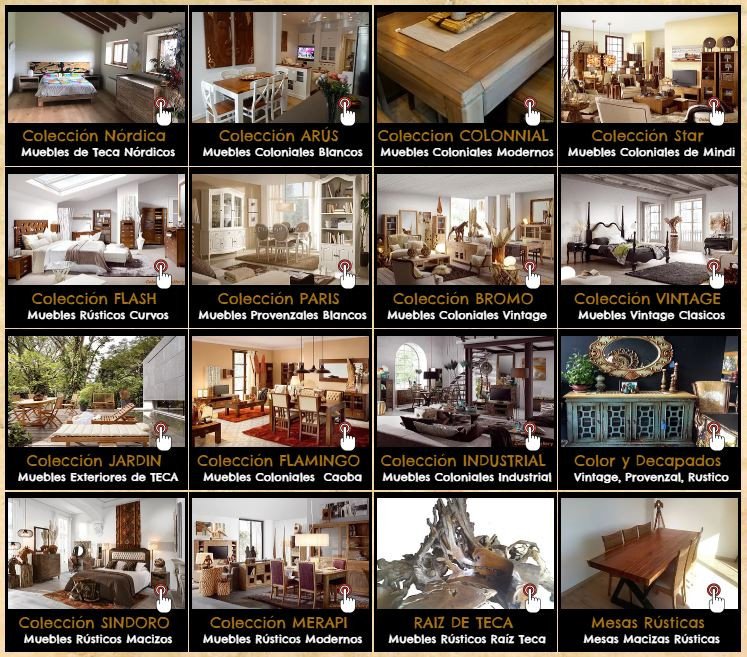 Muebles Coloniales por Colecciones en Colonnial Gallery Barcelona