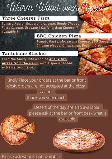 RESTAURANT MENU | Tantebane GolfResort