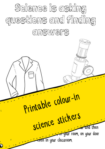 Colour-in Science Stickers | SciencePlay Kids