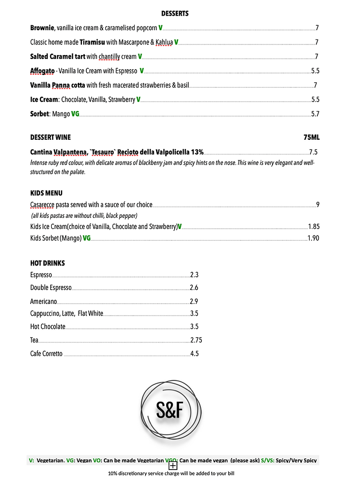 Menu | Sauce and Flour