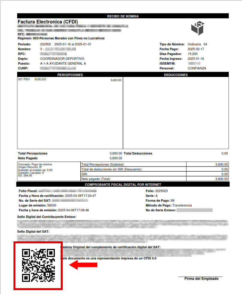 Escanear el codigo QR del PDF Timbrado (CFDI 2xHoja) | Foro Sifi