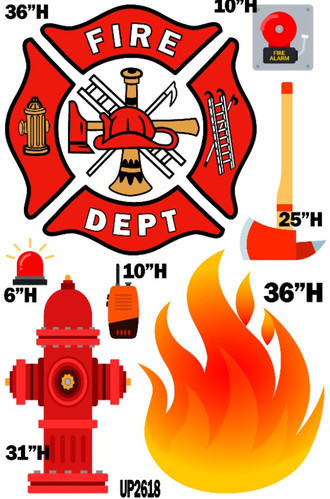 UP2618(QS3) Fire flames FIREFIGHTER | Quick Party Props
