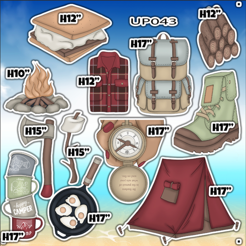 UP043 Camping / camp props | Quick Party Props