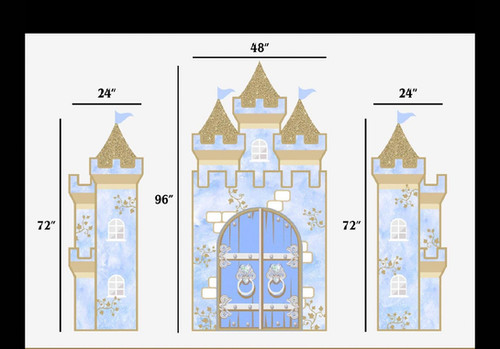 Blue castel H 7ft W 8 ft | Quick Party Props