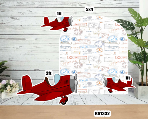 Aboard Flight Backdrop panel 5x4 arch SB | Quick Party Props