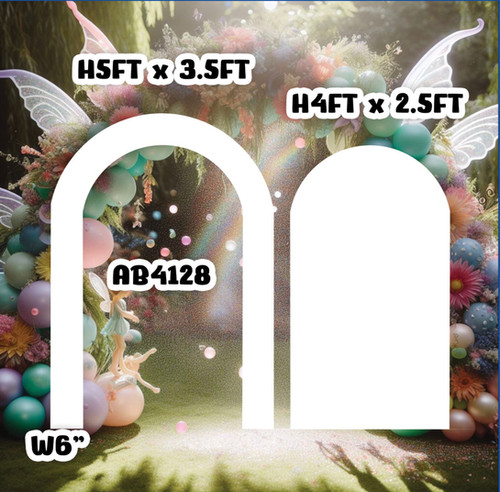 AB4128(SB) 5ft White open arch with 4ft arch panel | Quick Party Props