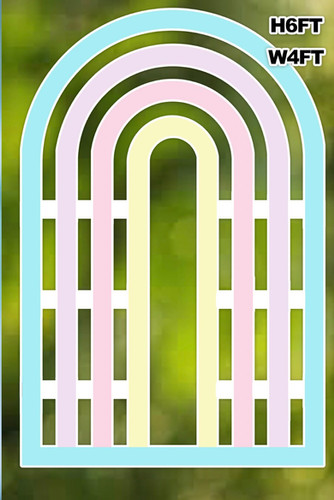 AB1725QS3(SB) Pastel Open Rainbow 6 FT arch panel | Quick Party Props