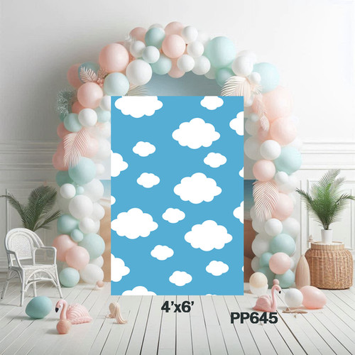 PP645(SB) approx 6x4 Cloudy blue pattern panel backdrop | Quick Party Props